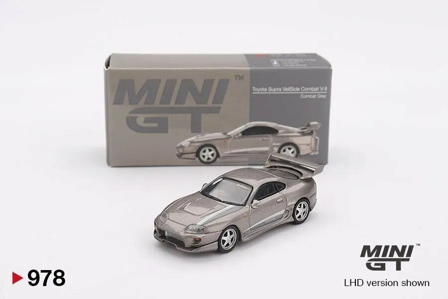 Масштабная модель автомобиля 1/64 MINI GT #978 Toyota Supra VeilSide Combat V-II Combat Grey литая модель Alloy Car Model Collection Gift
