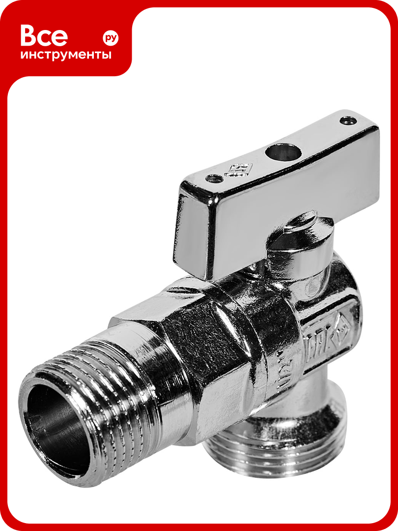 Кран шаровой угловой Bugatti 08840025 Miami 1/2x3/4 RG0090GT1KJIGI, подключения к системам