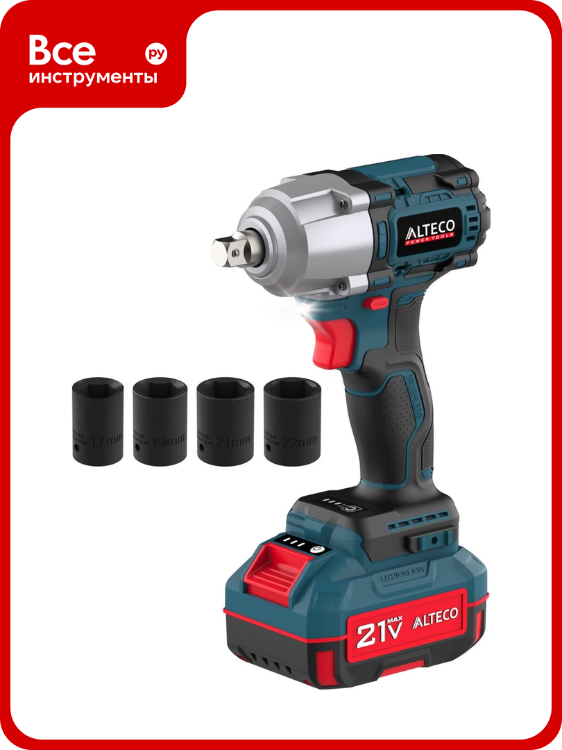 Бесщеточный аккумуляторный ударный гайковерт ALTECO CIW 21-500 BL 71516