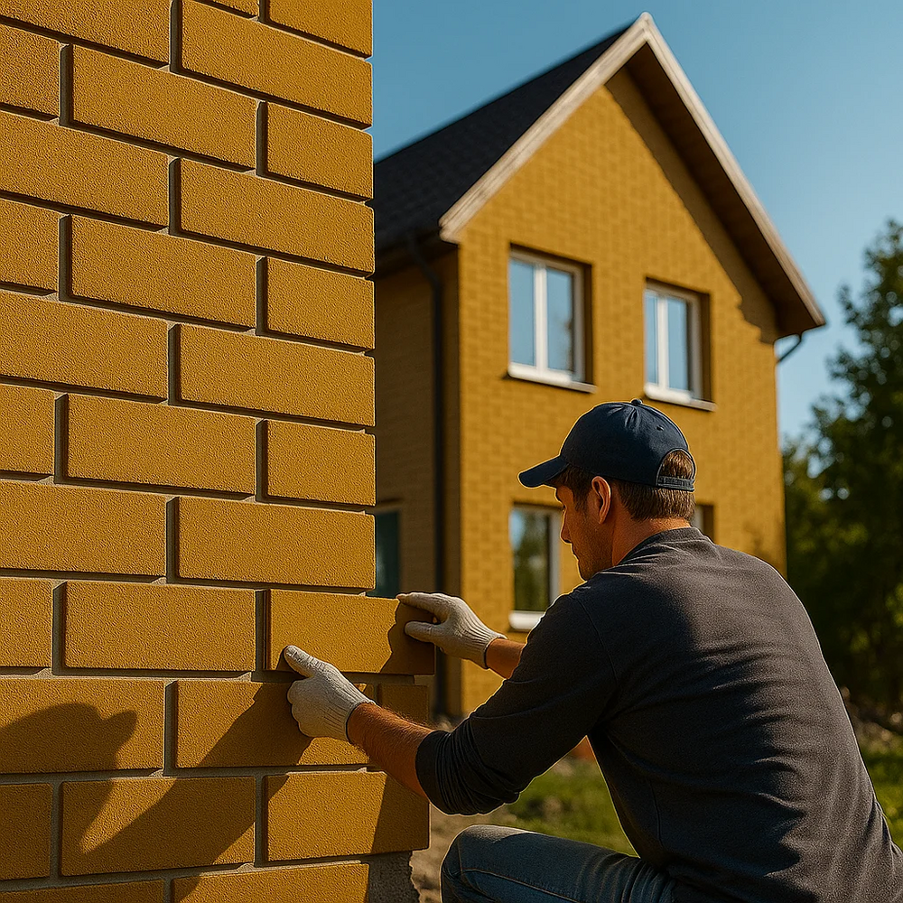 Гибкая Клинкерная плитка "Песочный", для внутренней отделки, фактура Ф0, размер 250x80x4мм
