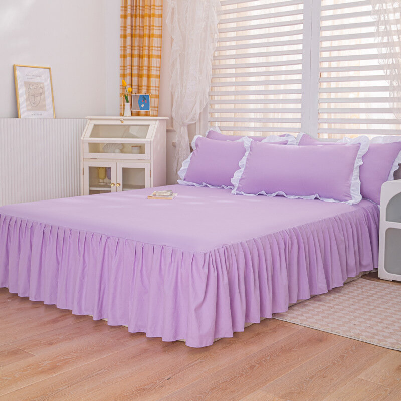 Однотонный подзор для кровати, цельный, покрывало, фасон подзора для кровати, всесезонная простыня, простыня на резинке, покрывало, чехол для кровати, наматрасник,200*220cm