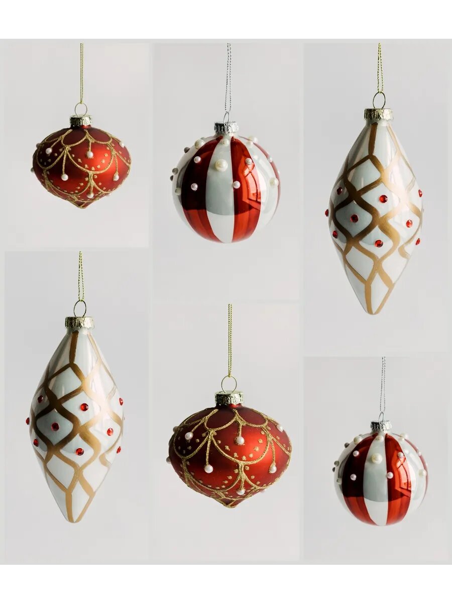 Елочные игрушки новогодние украшения набор 12шт