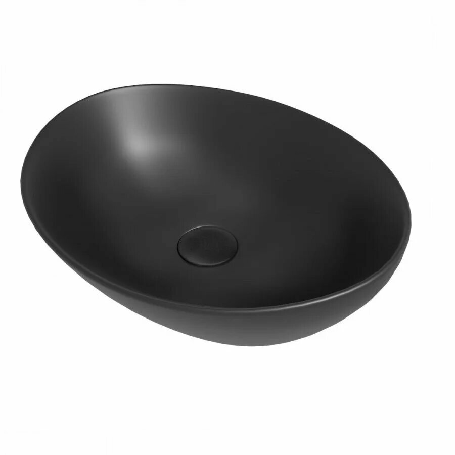 Накладная раковина Maretti Eleganza EN13NS87-560 фарфоровая, без отверстия под смеситель, раковина для ванной, 41 см, овальная, черная
