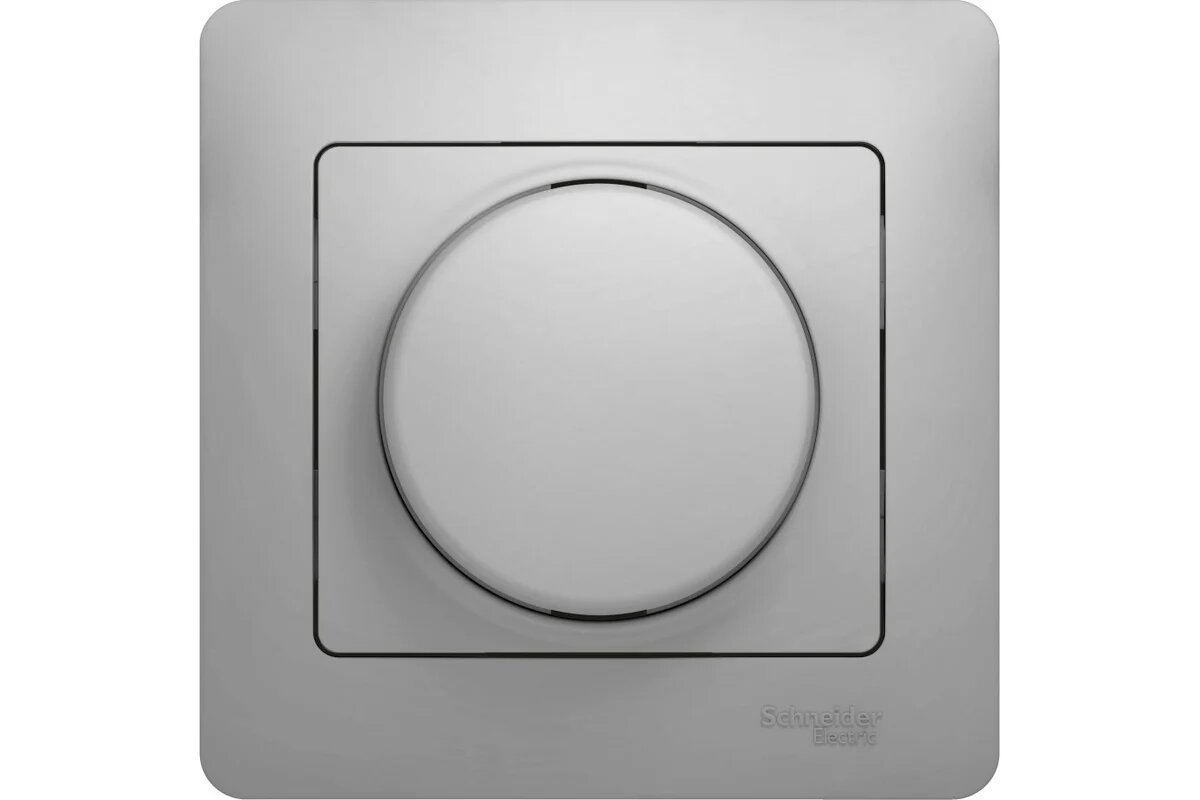 Светорегулятор (диммер) поворотный, 300Вт (в сборе с рамкой) Systeme Electric Glossa Алюминий GSL000334