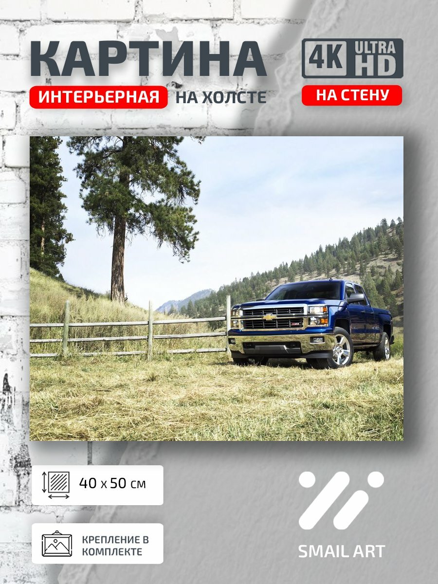 Картина на холсте интерьерная 40 на 50 на стену Пикап Car для офиса авто дизайн интерьер