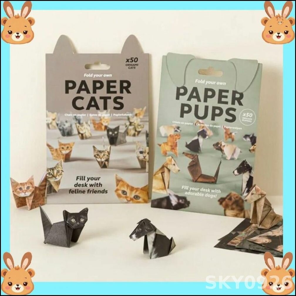 Эксклюзивные фигурки оригами созданы вручную, 50 листов для кошек, собак2 упаковки по 100 листов