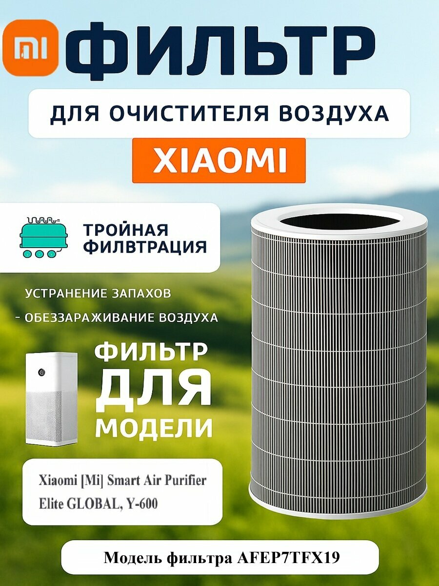 Фильтр для очистителя воздуха Xiaomi Smart Air Purifier Elite Filter AFEP7TFX19 (срок службы 10–14 месяцев)