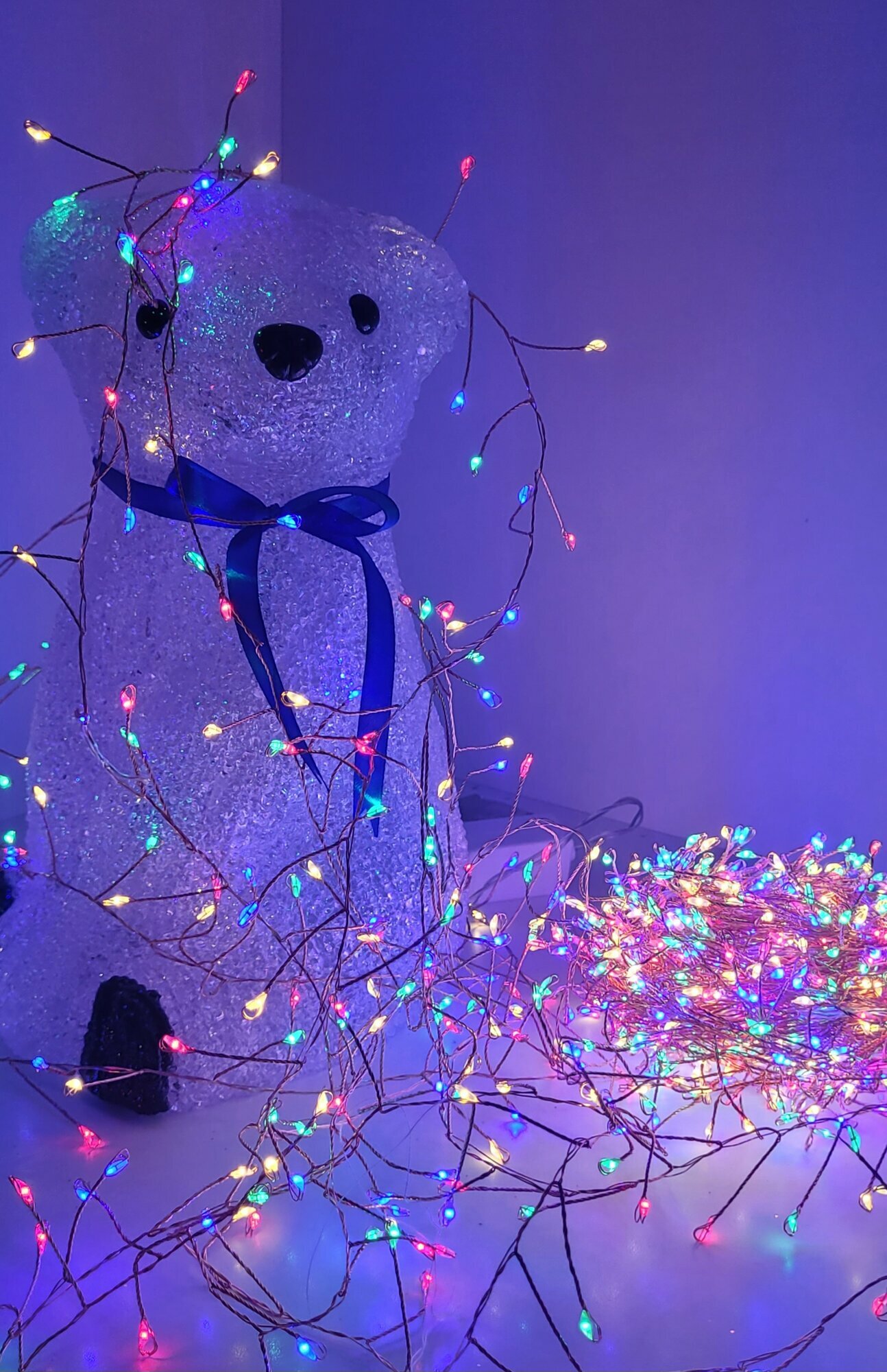 Новогодняя гирлянда "хвойная лапа" мишура 20 м, водонепроницаемая, цветная