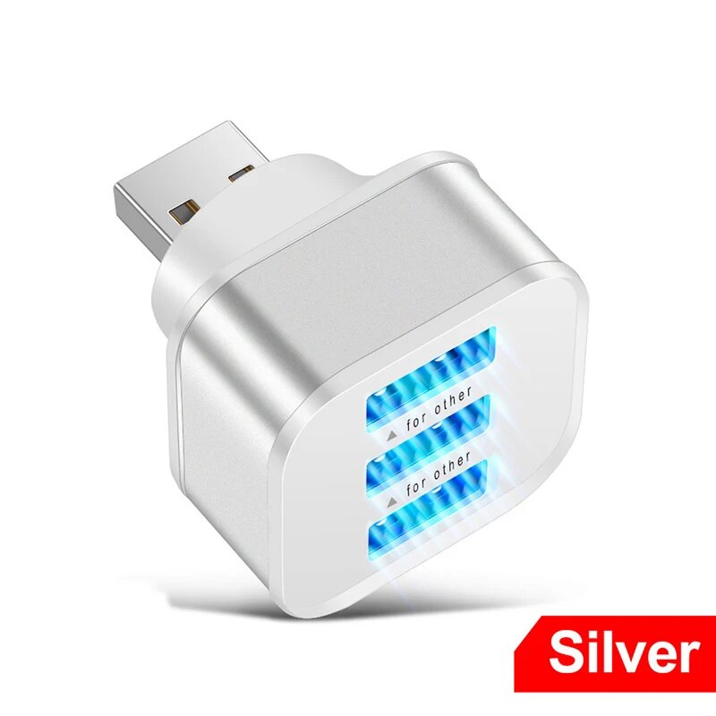USB-хаб 3-портовый Silver с LED-индикатором
