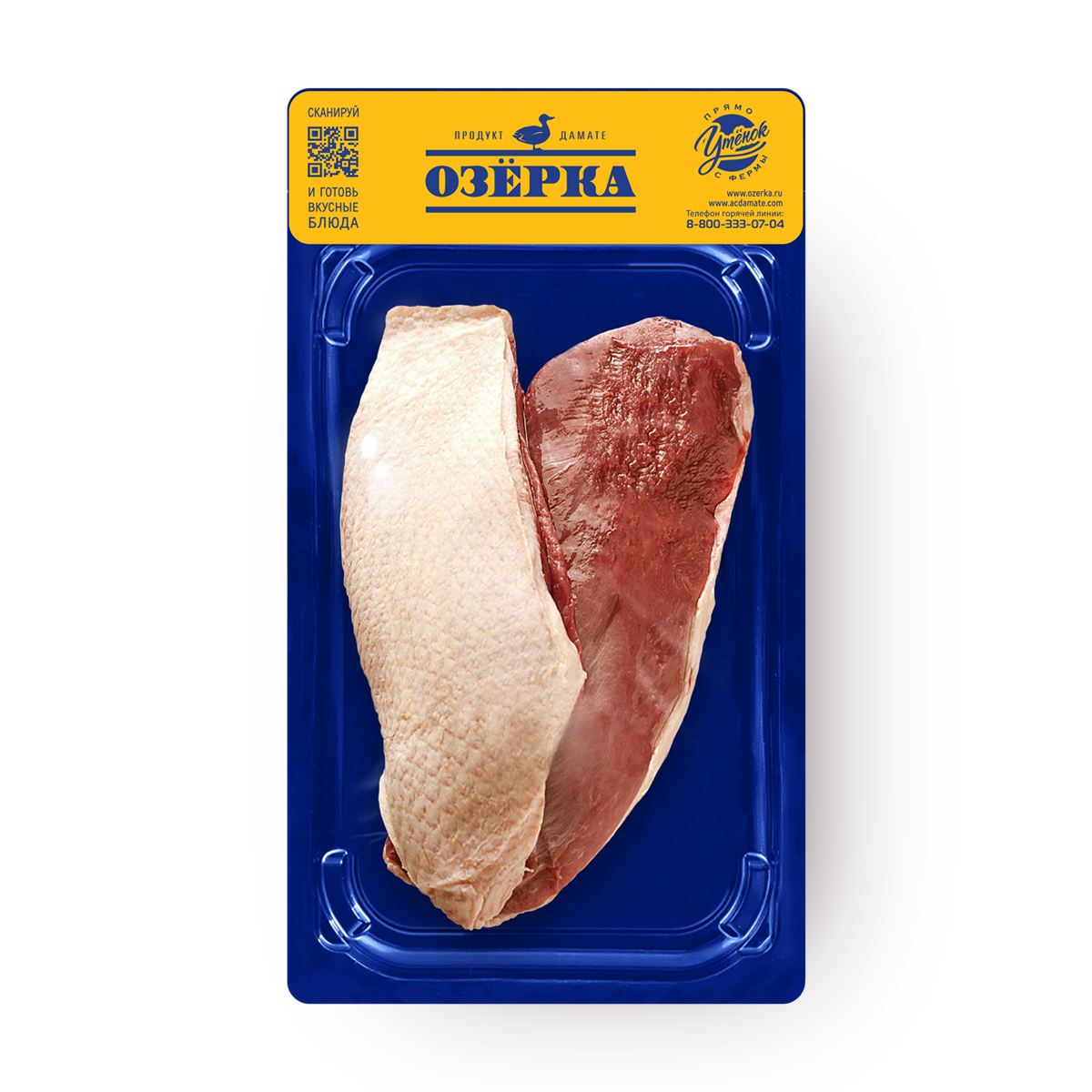 Филе грудки утки "Озерка", охлажденное, без костей, вакуумная упаковка, 0,6 кг
