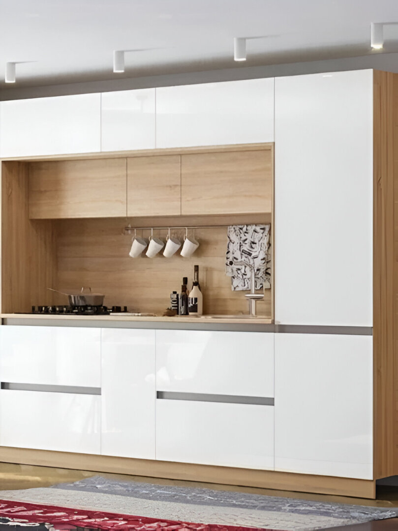 Кухонный гарнитур 2,6м (к.2) Карина белый глянец/дуб сонома со столешницей МИФ