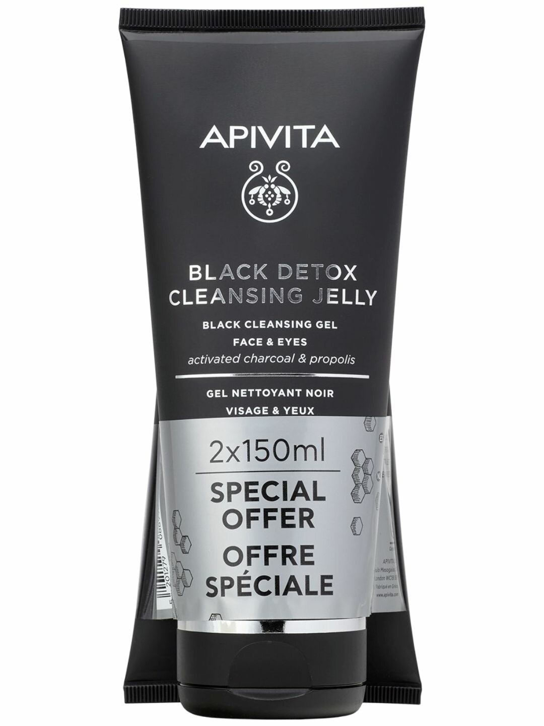 Апивита набор Блэк Детокс очищающий гель для лица и глаз, 2х150 мл | APIVITA Black Detox