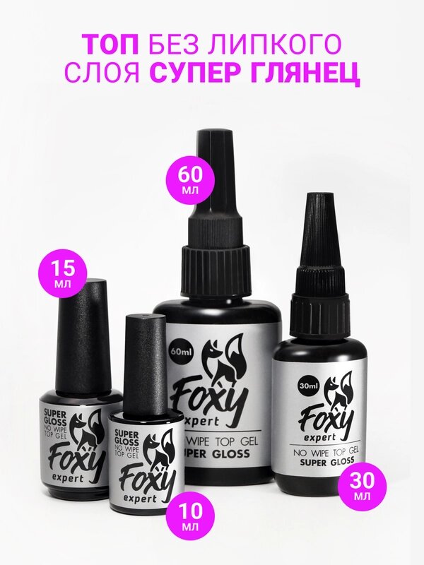Топ для ногтей Foxy Expert, глянцевый