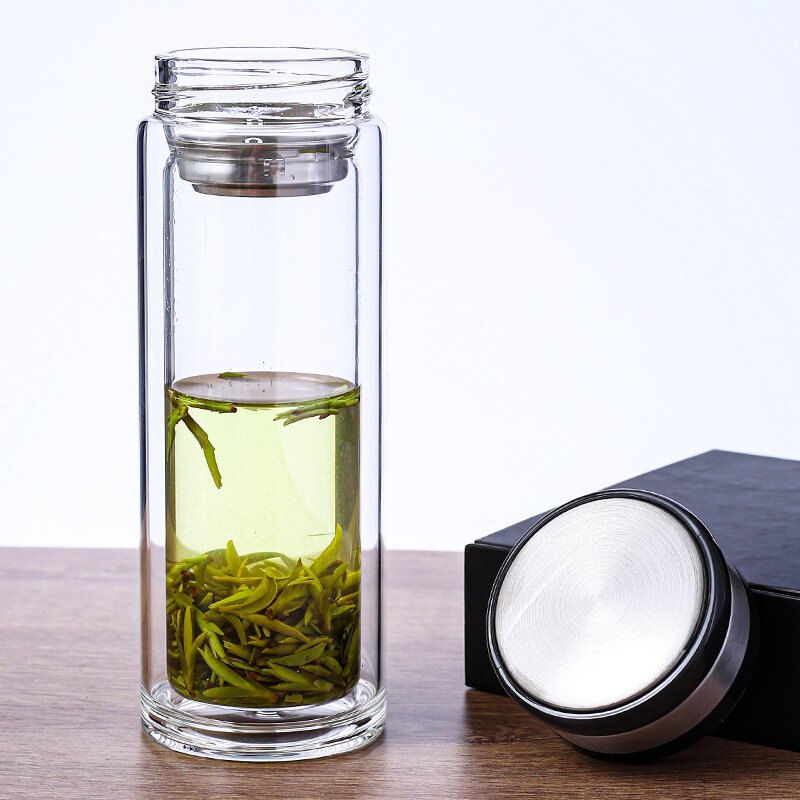 Промо-кружка с гравировкой, печатью логотипа, рекламная стеклянная кружка, оптовая продажа, двухслойная стеклянная кружка