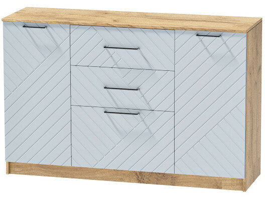 Комод с тремя просторными ящиками, Дуб крафт золотой/Монблан