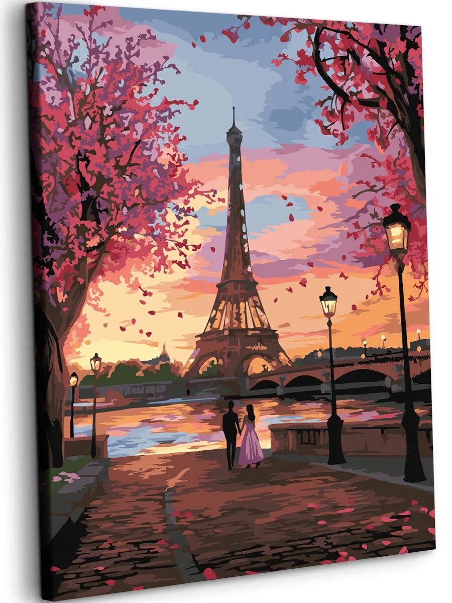 Однажды в Париже Картина по номерам на холсте 40х50 см