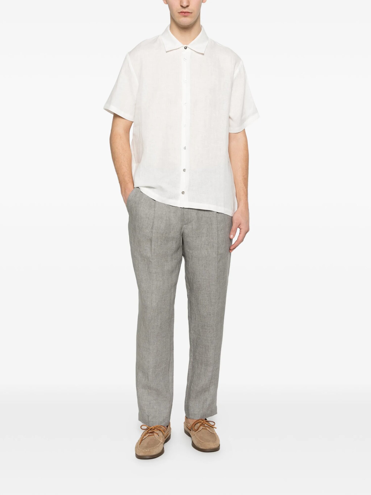 Рубашка Alpha Studio Buttoned short-sleeve shirt, размер 54, white — фото 1