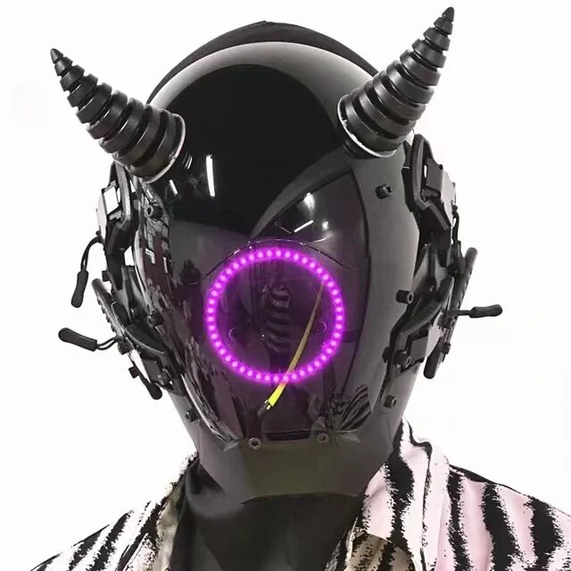 Cyberpunk маска ПВХ, pink band angle