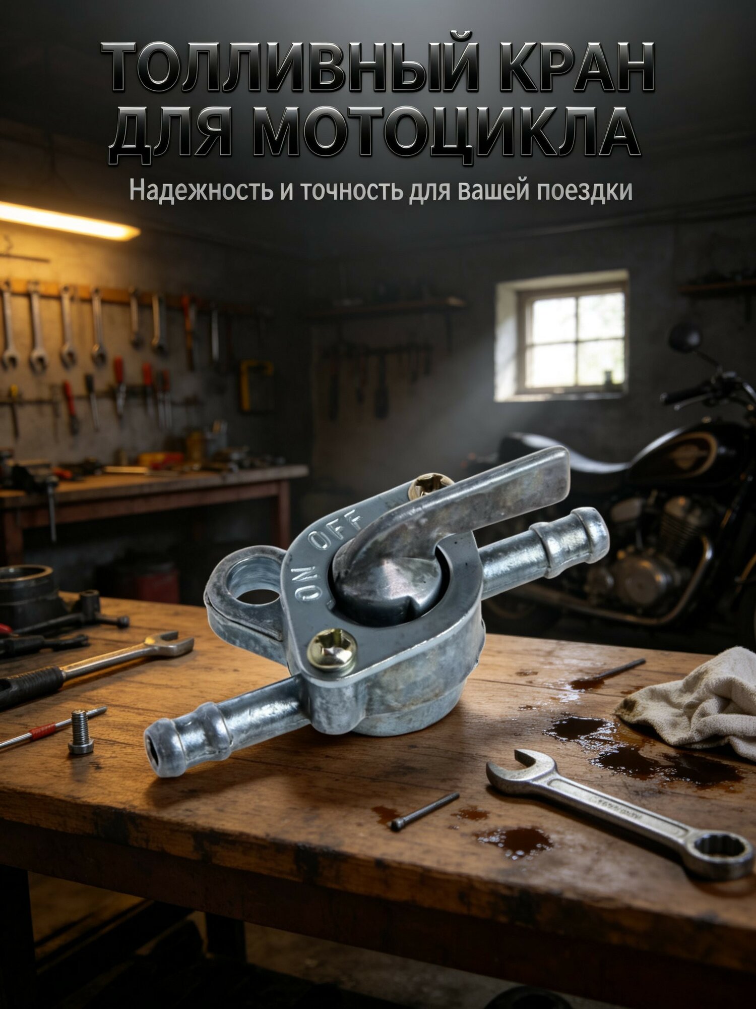 Топливный кран для мотоцикла, алюминиевый встроенный бензиновый переключатель ВКЛ/выкл для пит-байка 50 куб. см 110 куб. см 125 куб. см, серебристый