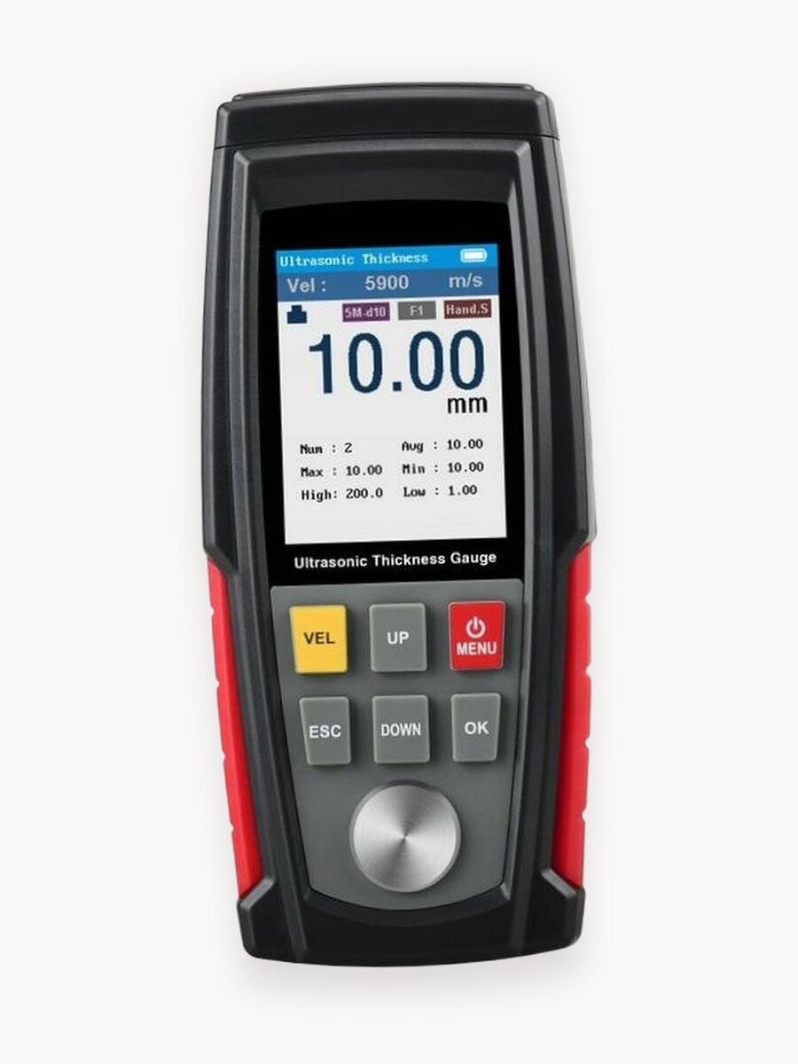 Толщиномер ультразвуковой для металла и других материалов Hti-WT100A (EU) (O44010TO). Толщины от 1 до 225 мм. Кейс в комплекте.