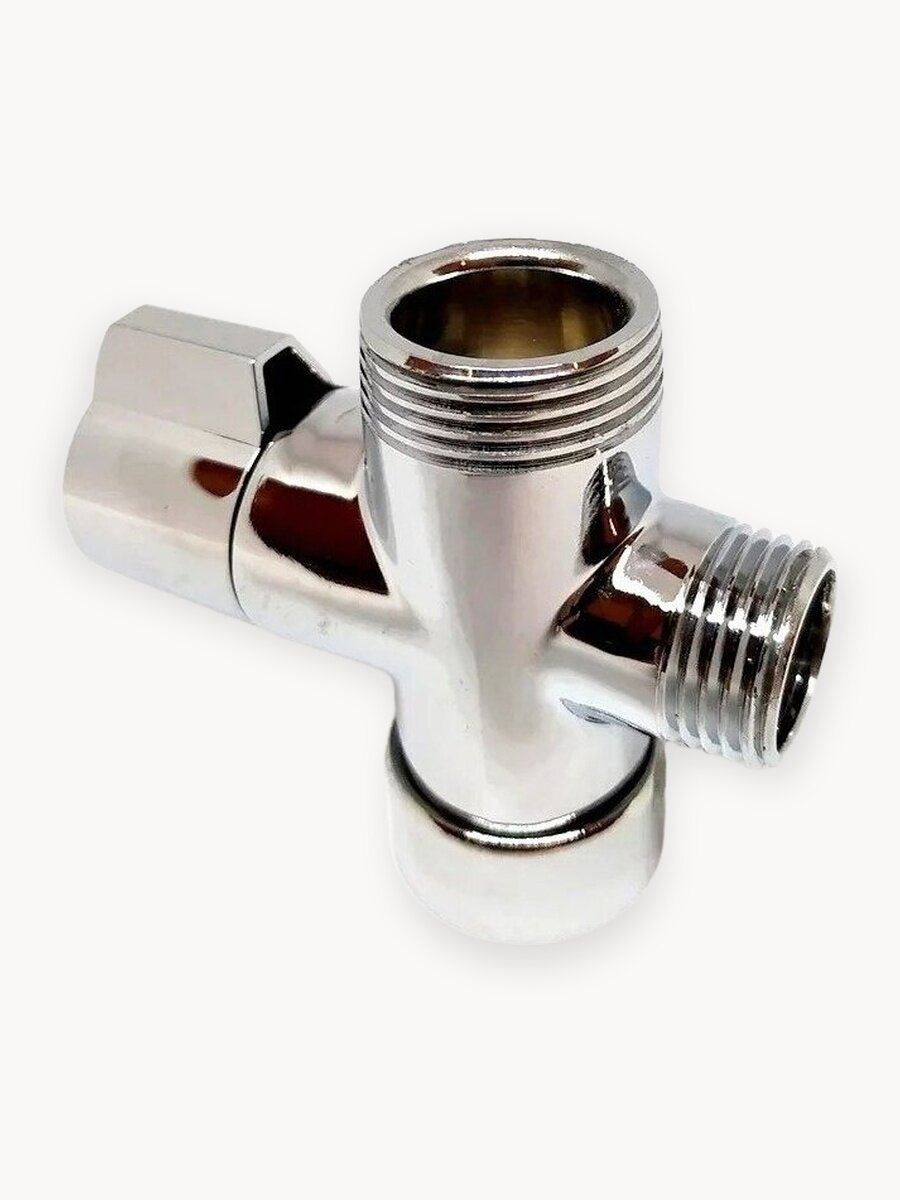 Дивертор для смесителя с шаровым переключателем D-Lin, хром