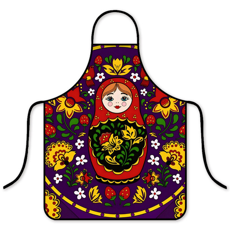 Креативный фартук в стиле матрешек, водонепроницаемый, для кухни, 60x80 см, Дизайн: 0mf5