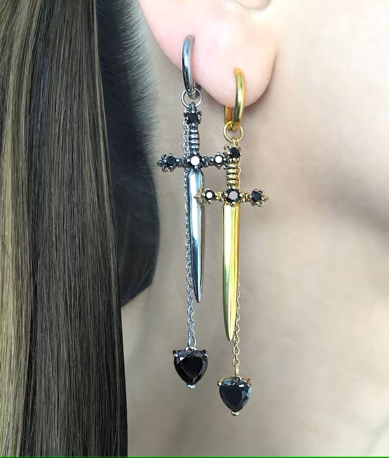 Комплект серег, металл, циркон, фианит