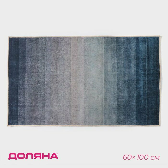 Коврик Доляна "Нега", для ванной, цвет серый, размер 60x100 см