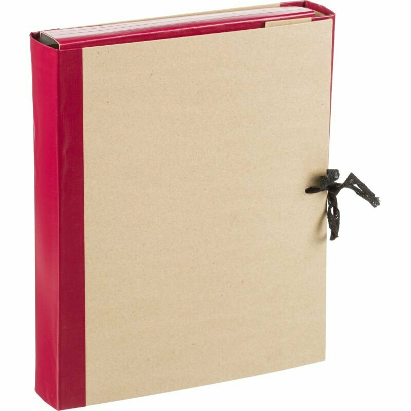 Attache Папка архивная, Economy, на завязках, крафт и бумвинил, бордовая