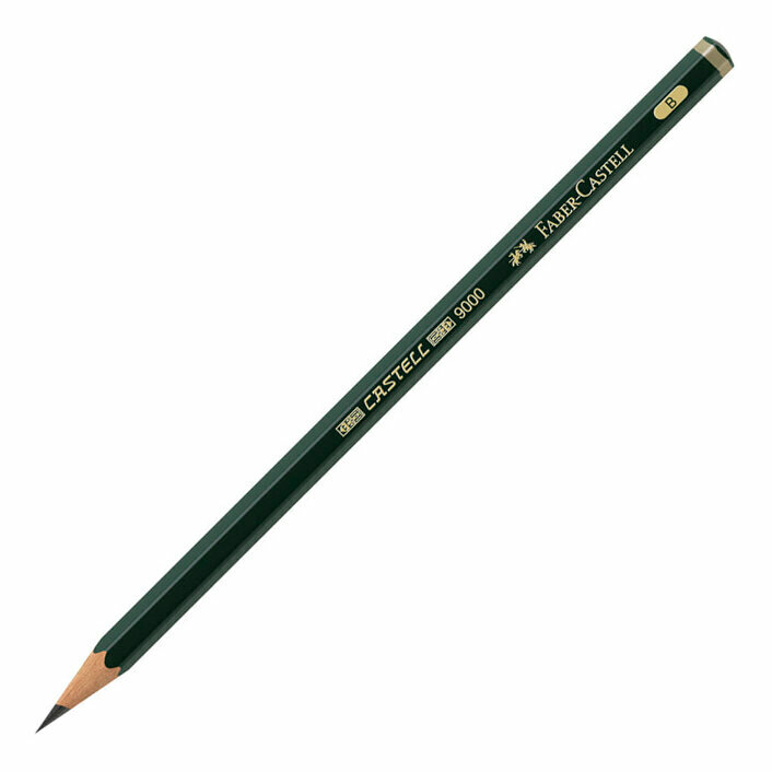 Карандаш чертежный ч/г Faber-Castell "Castell 9000" B, заточен. 119001