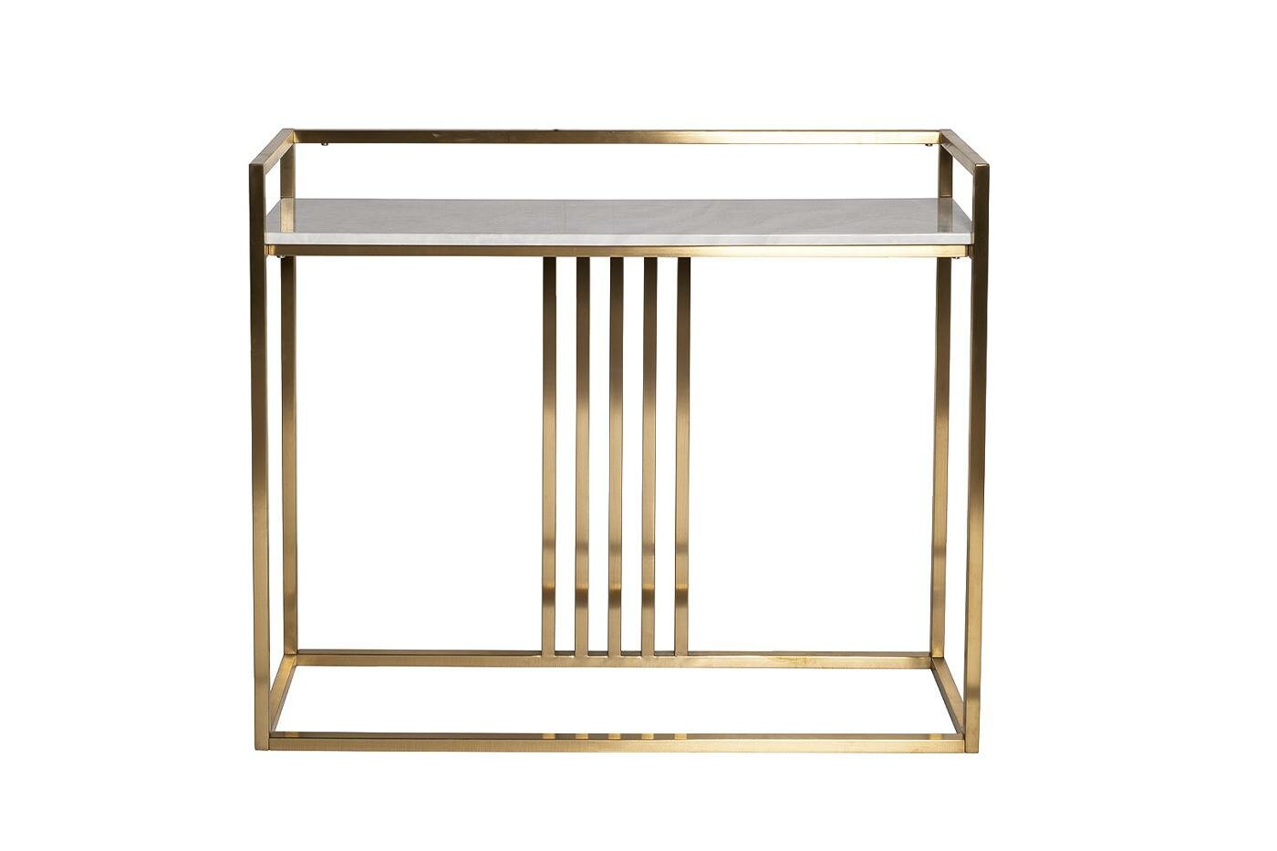 Мебель Garda Decor 47ED-182KONS-ZOL Консоль Мисти Нуова (Misty Nuova) иск. мрам/мат. зол 100*30*85см арт. 47ED-182KONS-ZOL