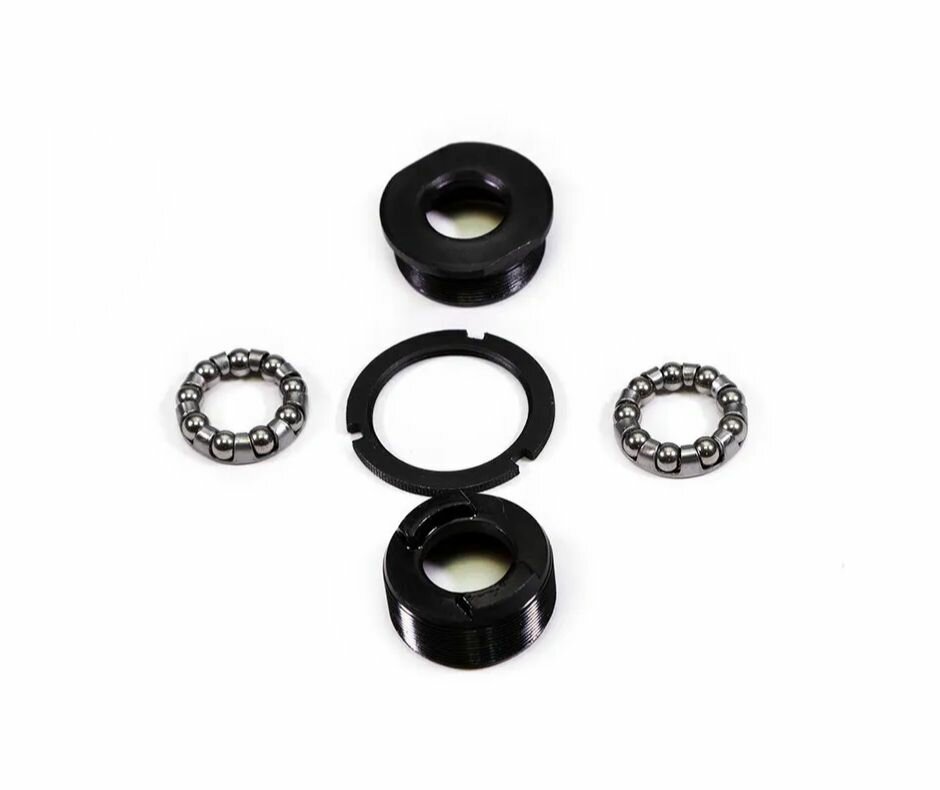 Каретка SF-BB09 для вала под квадрат, 5 деталей, подшипник 1/4"х9-2шт, чашка 1.37"х24Т-2шт, контргайка М36х24Т, черная