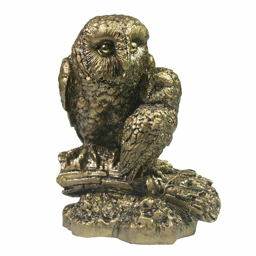 Статуэтка Сова с совенком цв. золото 10*11*14см KSMR-713891/D132