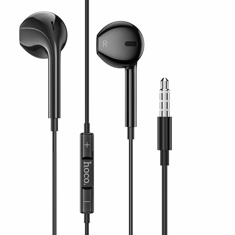 Наушники проводные с микрофоном Hoco M80, MiniJack 3.5мм, 1.2 метра, 20 шт. в упаковке, черный