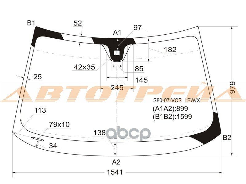 Стекло лобовое (Молдинг) Volkswagen Tiguan 06-17 XYG арт. TIGUAN-VCP LFW/X