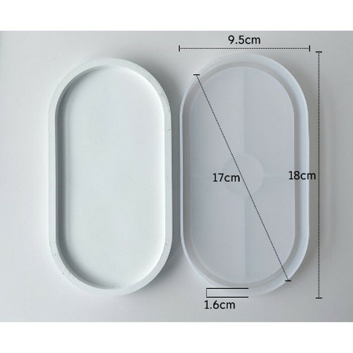 Форма силиконовая универсальная «Овал», размер изделия 9,2 × 17,6 × 1,4 см