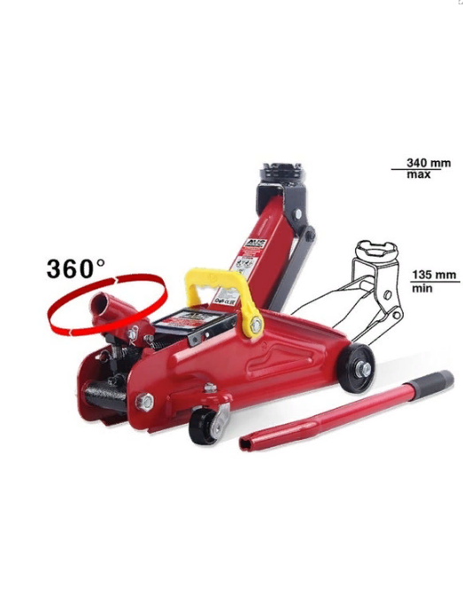 Домкрат гидравлический подкатной 2т AVS FJ-2000AL 135-340мм Поворотная ручка AVS FJ-2000AL Подкатной 360* A07814S