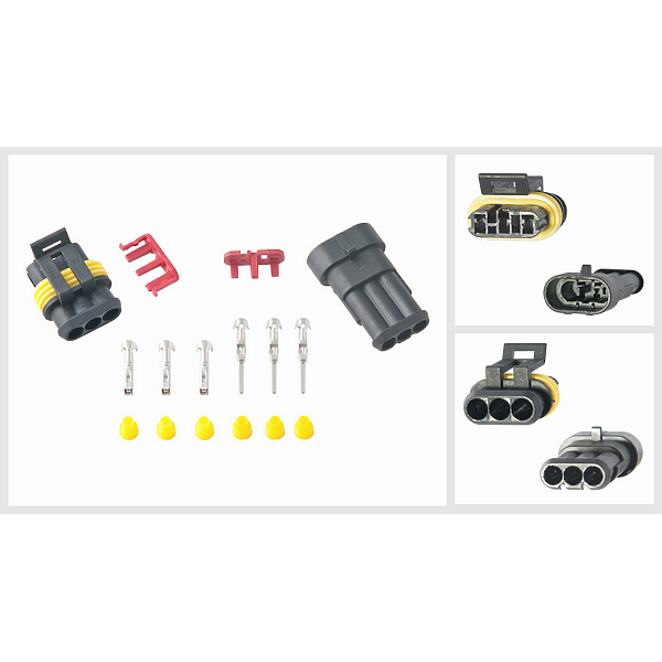 TE PARTS 7110373 комплект разъемов универсальных 3-х контактных (7810335 + 7810338)