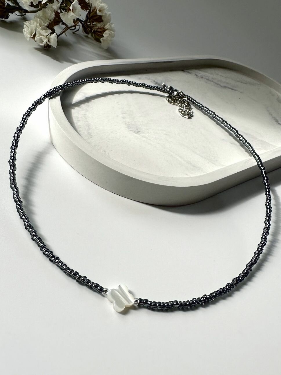 Чокер, перламутр, бисер