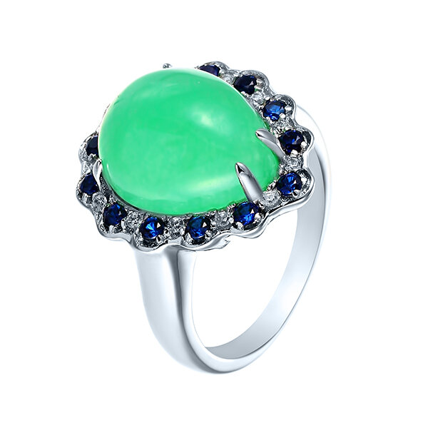 Кольцо, серебро, 925 проба, фианит, агат