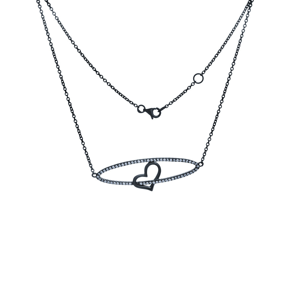 Колье, серебро, 925 проба, циркон
