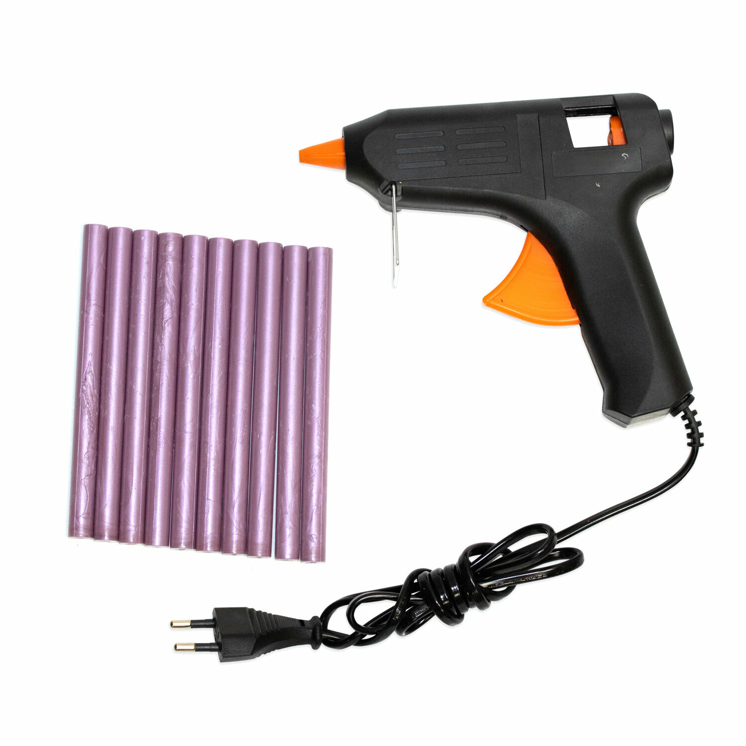 Набор: сургуч в палочках светло-фиолетовый 10 штук и пистолет