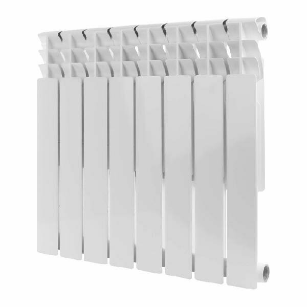 Радиатор биметаллический ROMMER Optima BM 500 8 секций боковое подключение (RAL9016) RBM-0210-050008