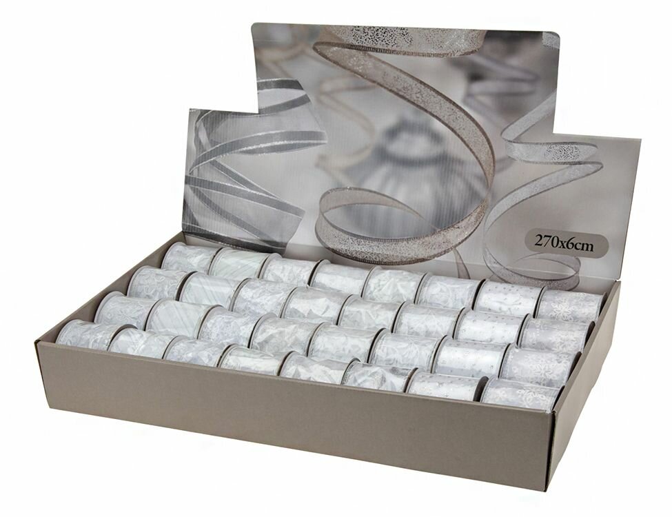 Лента для декорирования белоснежное вдохновение - Морозные Узоры, 6х270 см, Koopman International