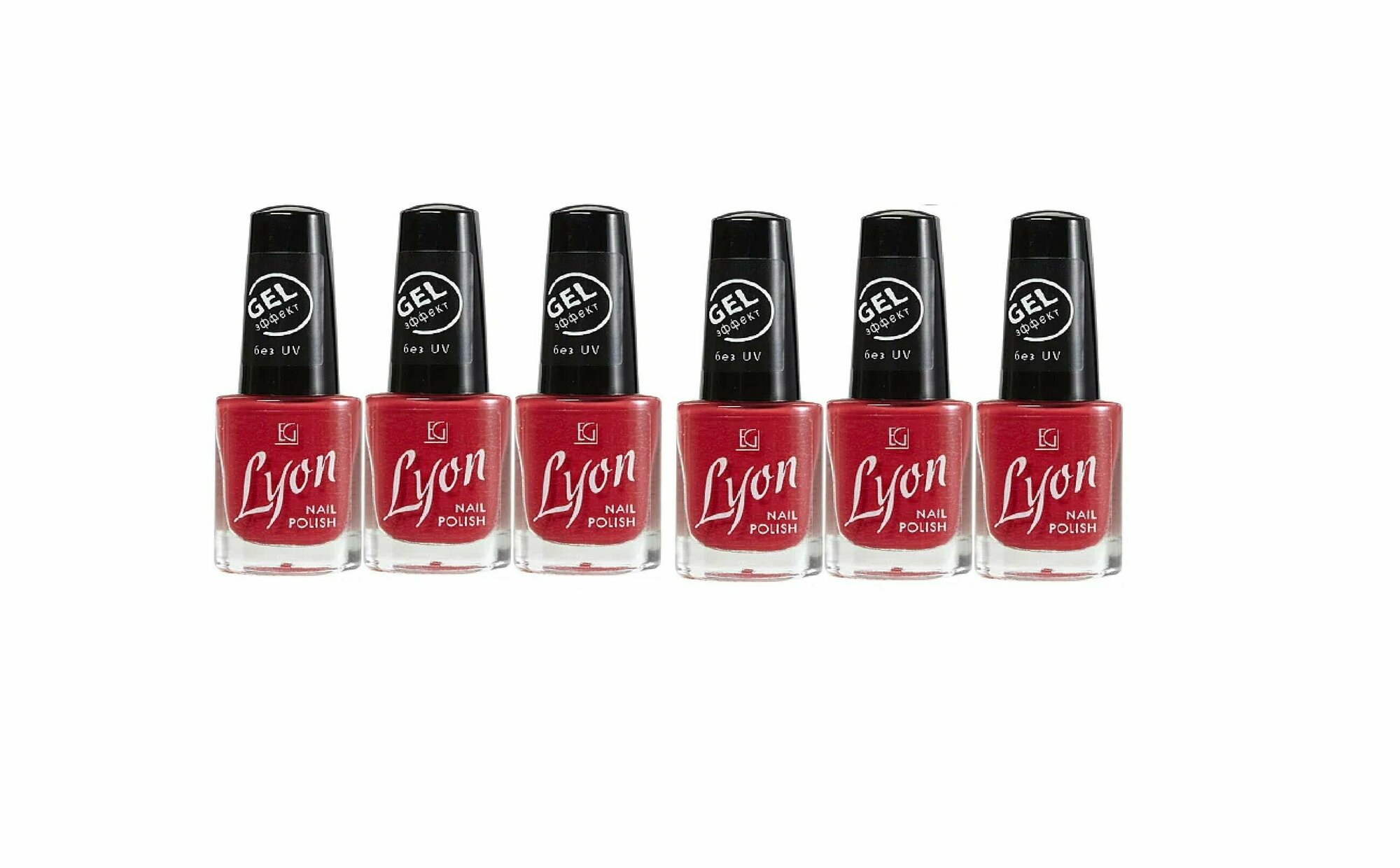Lyon Лак для ногтей Гель эффект, №61 Апельсин, 6 мл, 6 штук
