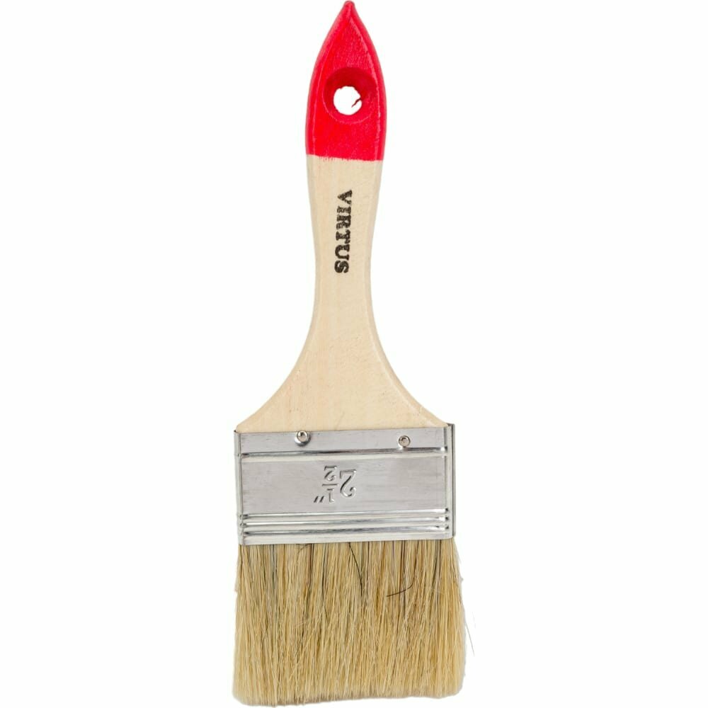 Малярная плоская кисть VIRTUS Standard натуральная щетина, 63 мм 001002063