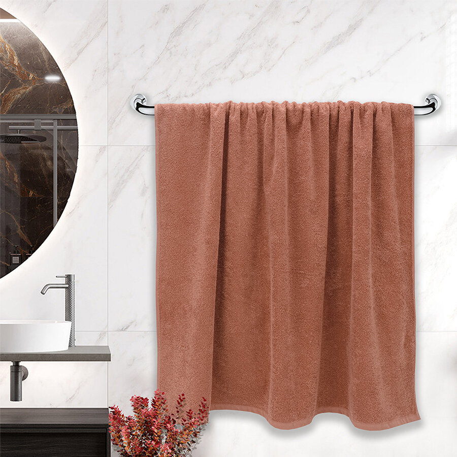 Полотенце BRAVO моно, махровое, бежевое, 100 см x 150 см, хлопок, плотность 400г/м2