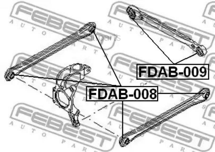 FEBEST FDAB-009 сайленблок задней продольной тяги (FORD MONDEO GE 2000-2007) FEBEST
