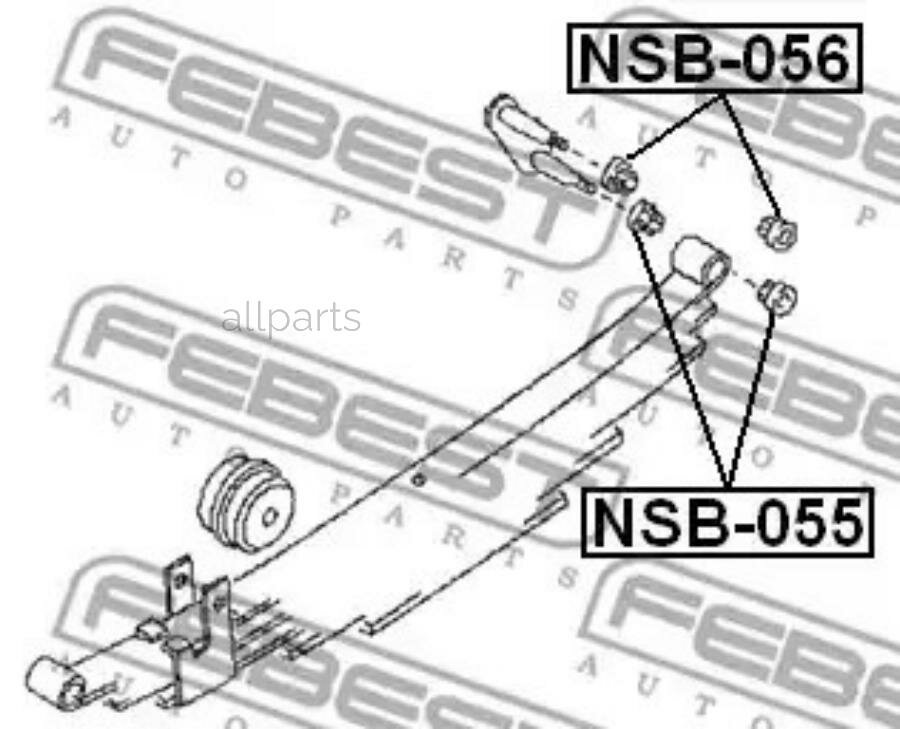 FEBEST NSB-055 втулка рессоры (NISSAN URVAN VE24 1997-2001) FEBEST