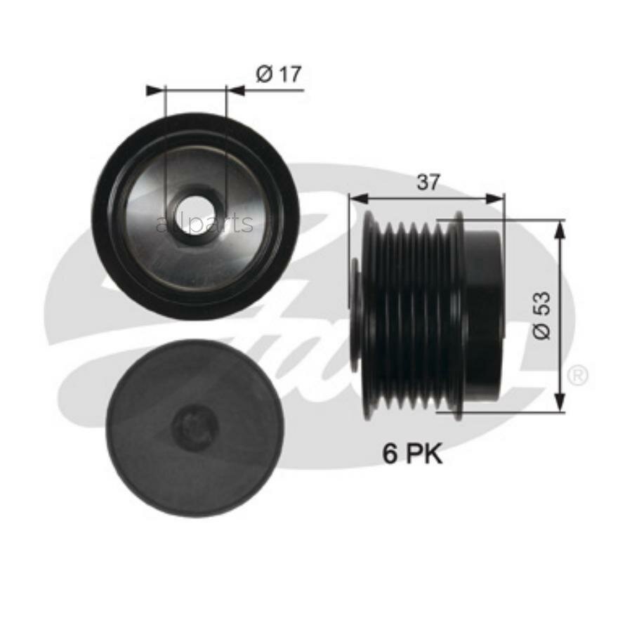 GATES OAP7015 Обгонная муфта генератора TOYOTA AURIS, AVENSIS, RAV 4 III 08=>